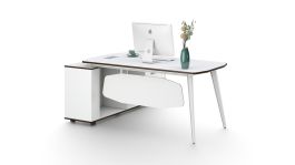 GSM HOME TZ Executive Desk Angel White 1800*1600*750mm (DG01-D0518) GSM ...